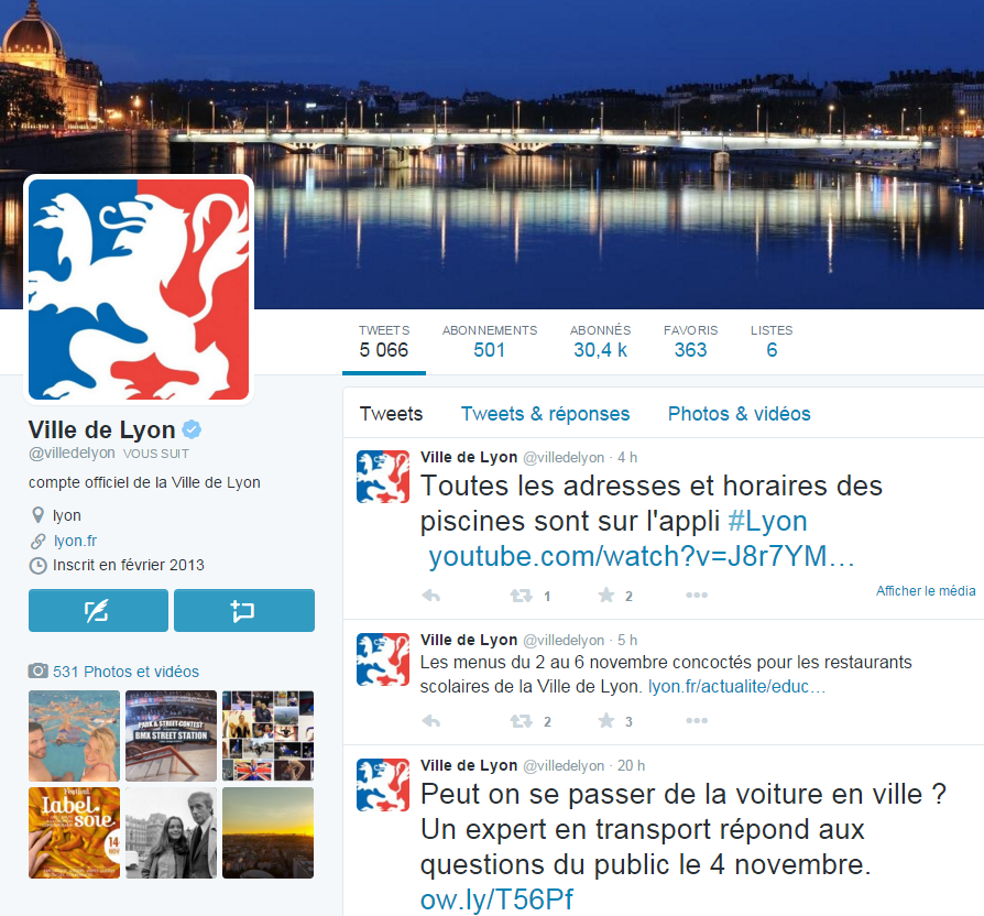 Les 30 villes de Rhone-Alpes les plus suivies sur Twitter au 31 octobre ...