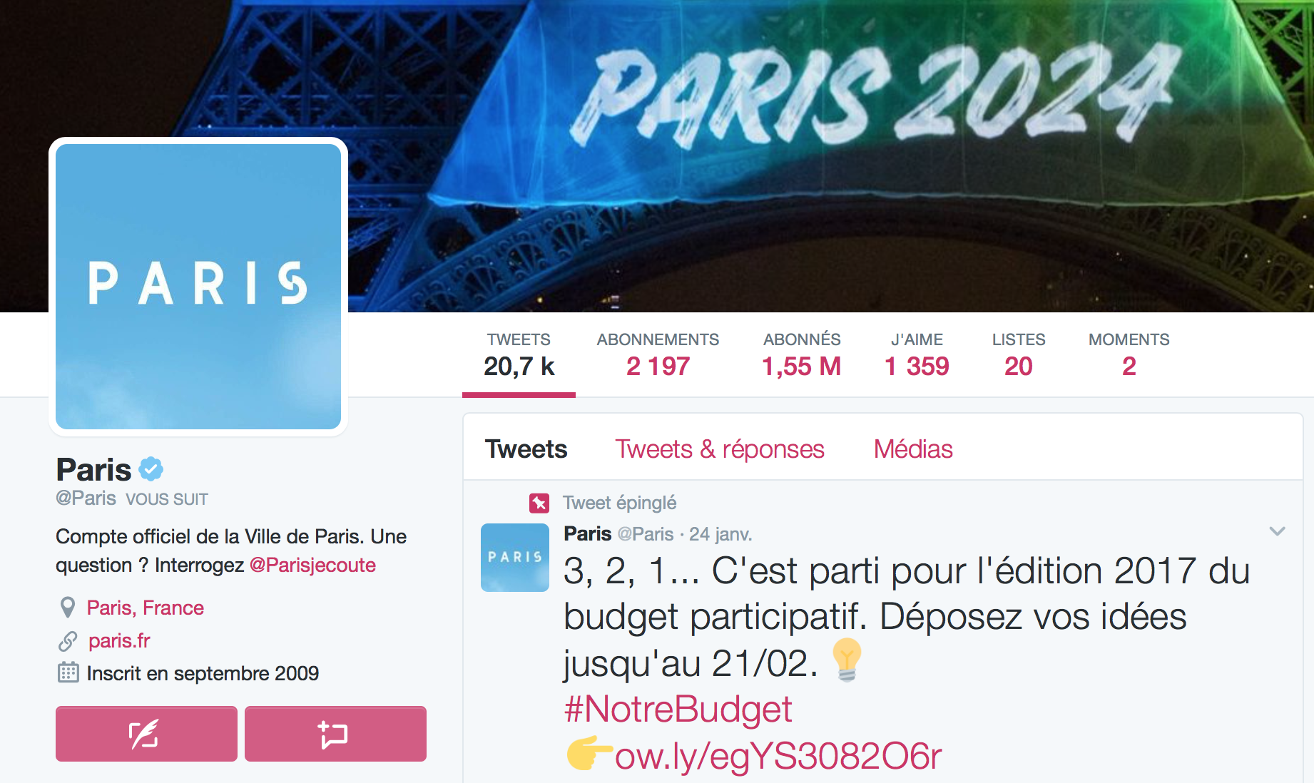 Les 200 villes les plus suivies sur Twitter au 6 février 2017 | Le blog ...